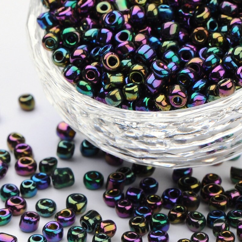 350 Rainbow Glass Beads 25g Bulk Beads 60 Jumbo 4mm Seed Etsy