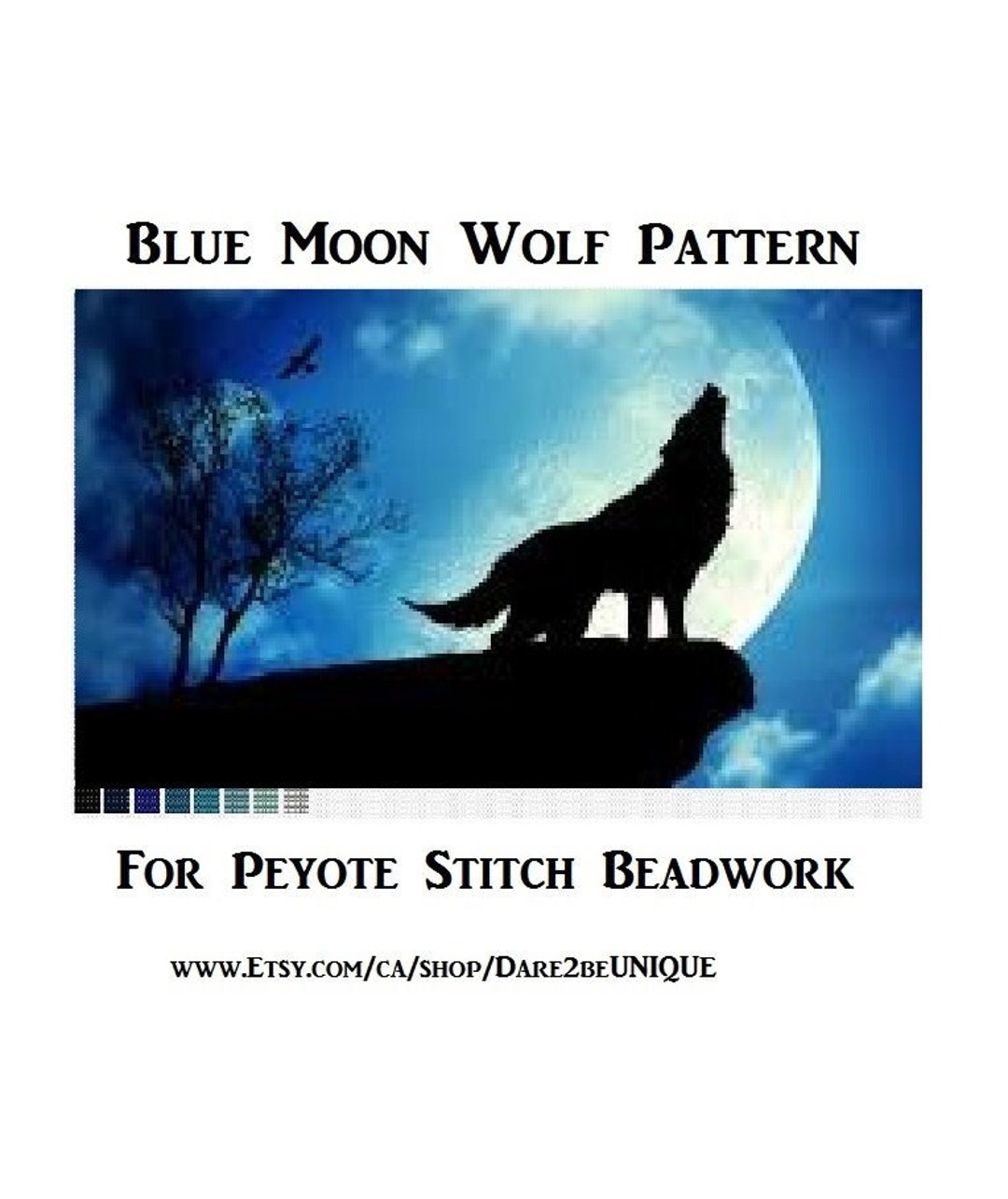 Blue Moon Wolf BEADWORK Patterns-perler + Bead Loom + Peyote + Brick ...