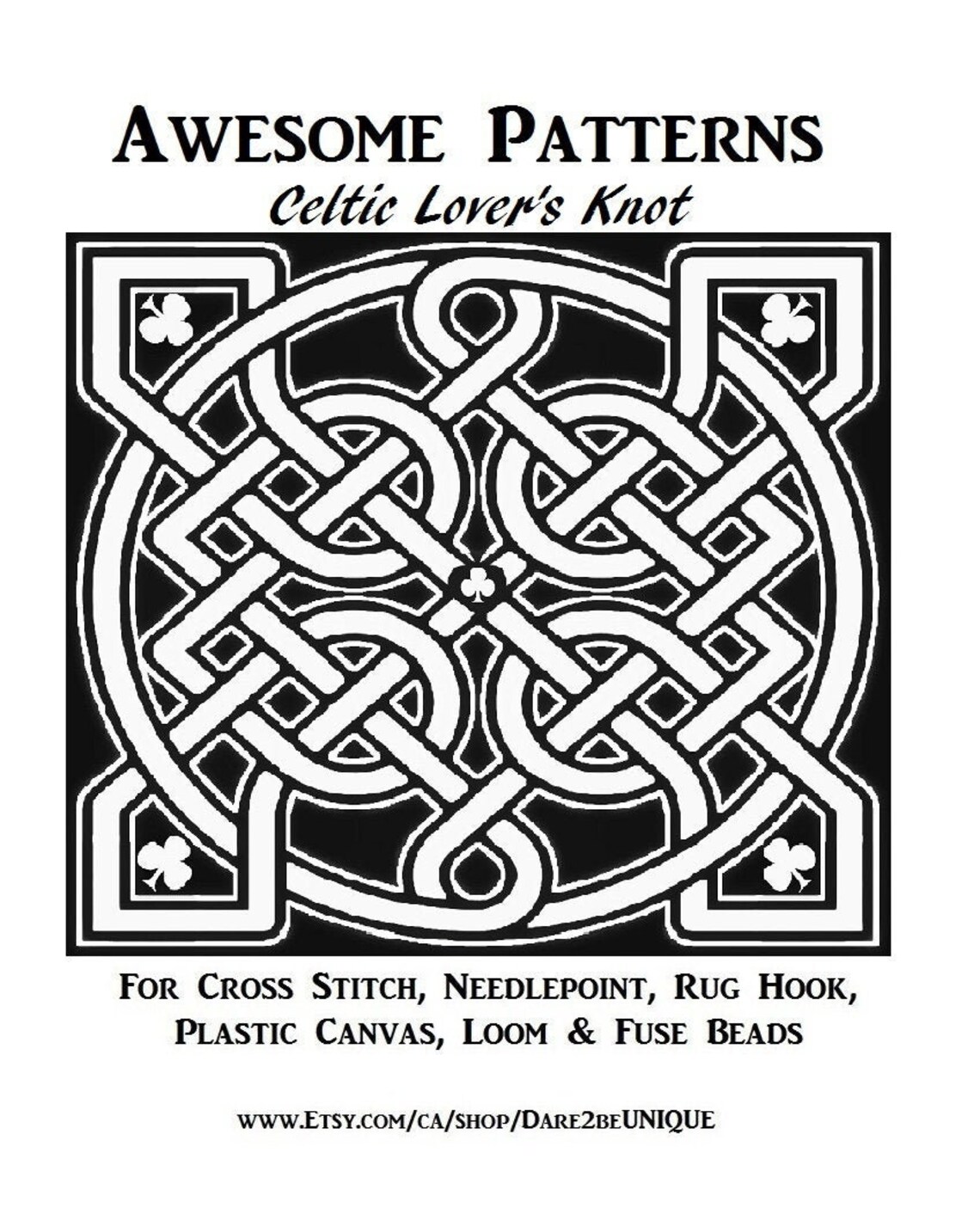 Celtic Lovers Knot Cross Stitch PRINTABLE PATTERN Plastic - Etsy