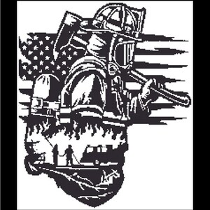 3 EASY Firefighter Patterns-cross Stitch-rug Hook-plastic Canvas ...