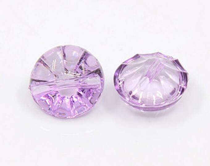12 Small Purple Jewel Buttons, 13mm Acrylic Buttons, Sewing, Knitting ...