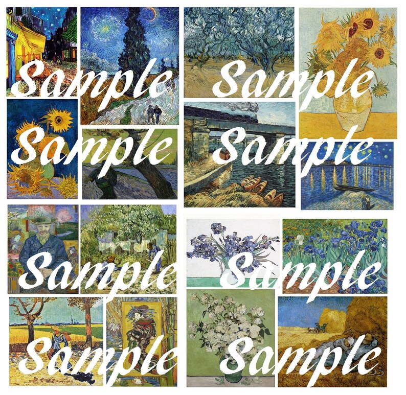 96pcs Van Gogh Art COLLAGE Kit Starry Night Scrapbook Paper | Etsy