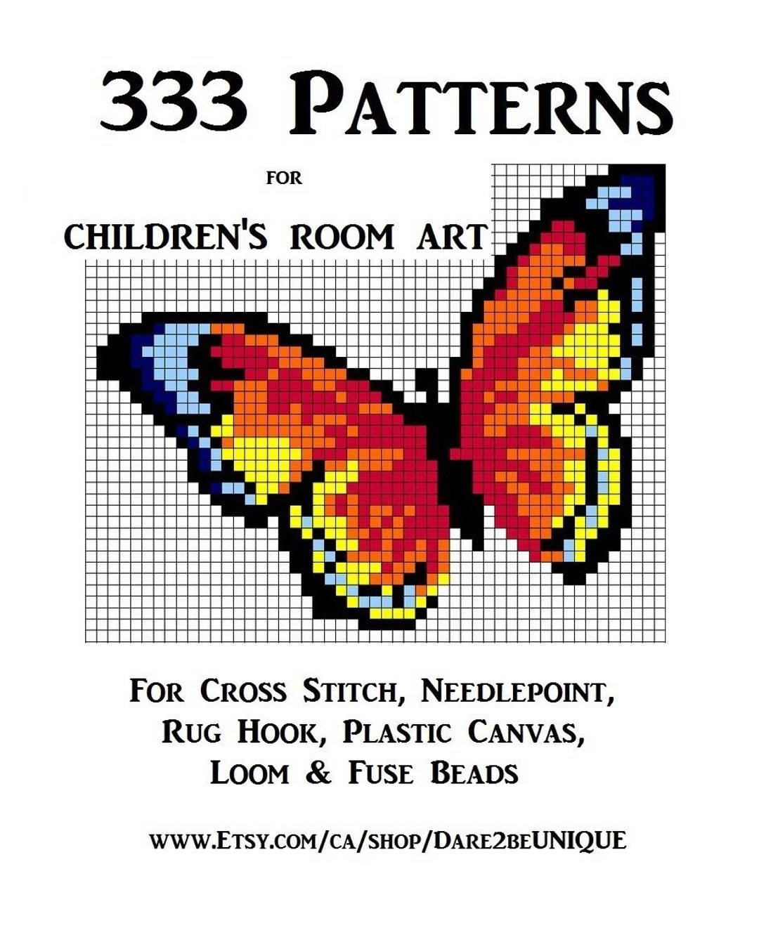 333 Patterns Book-childrens Room Art, Cross Stitch-rug Hooking Charts ...