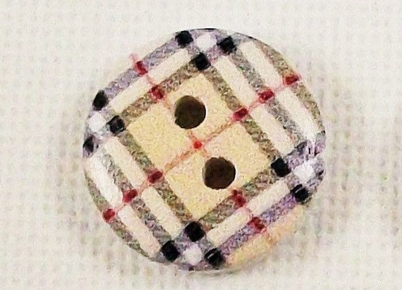 36 Plaid Wood Buttons Bulk Tartan Painted Wooden Buttons - Etsy