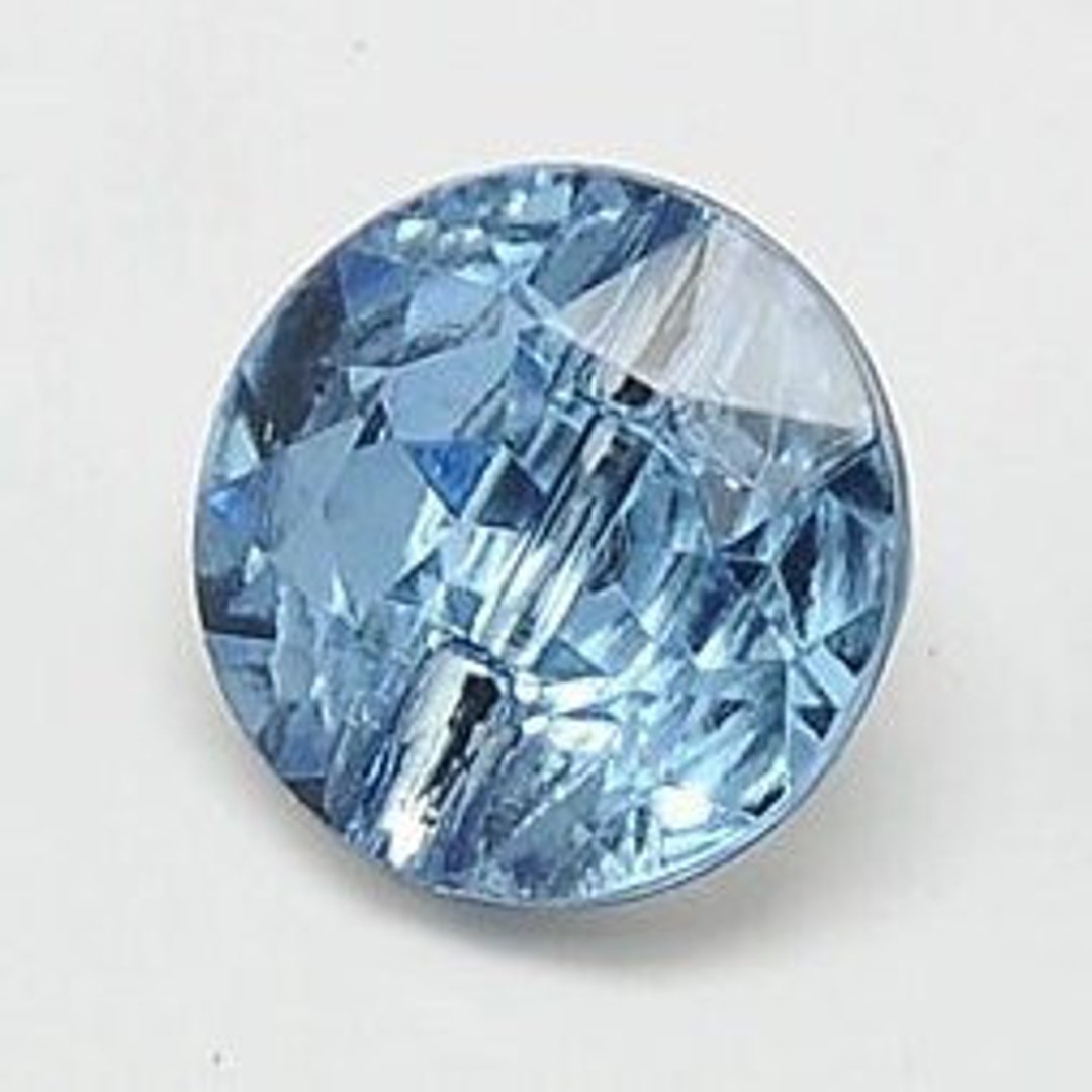 7 Blue Rhinestone Buttons, 12mm Acrylic Jewel Buttons, Sewing Knitting ...