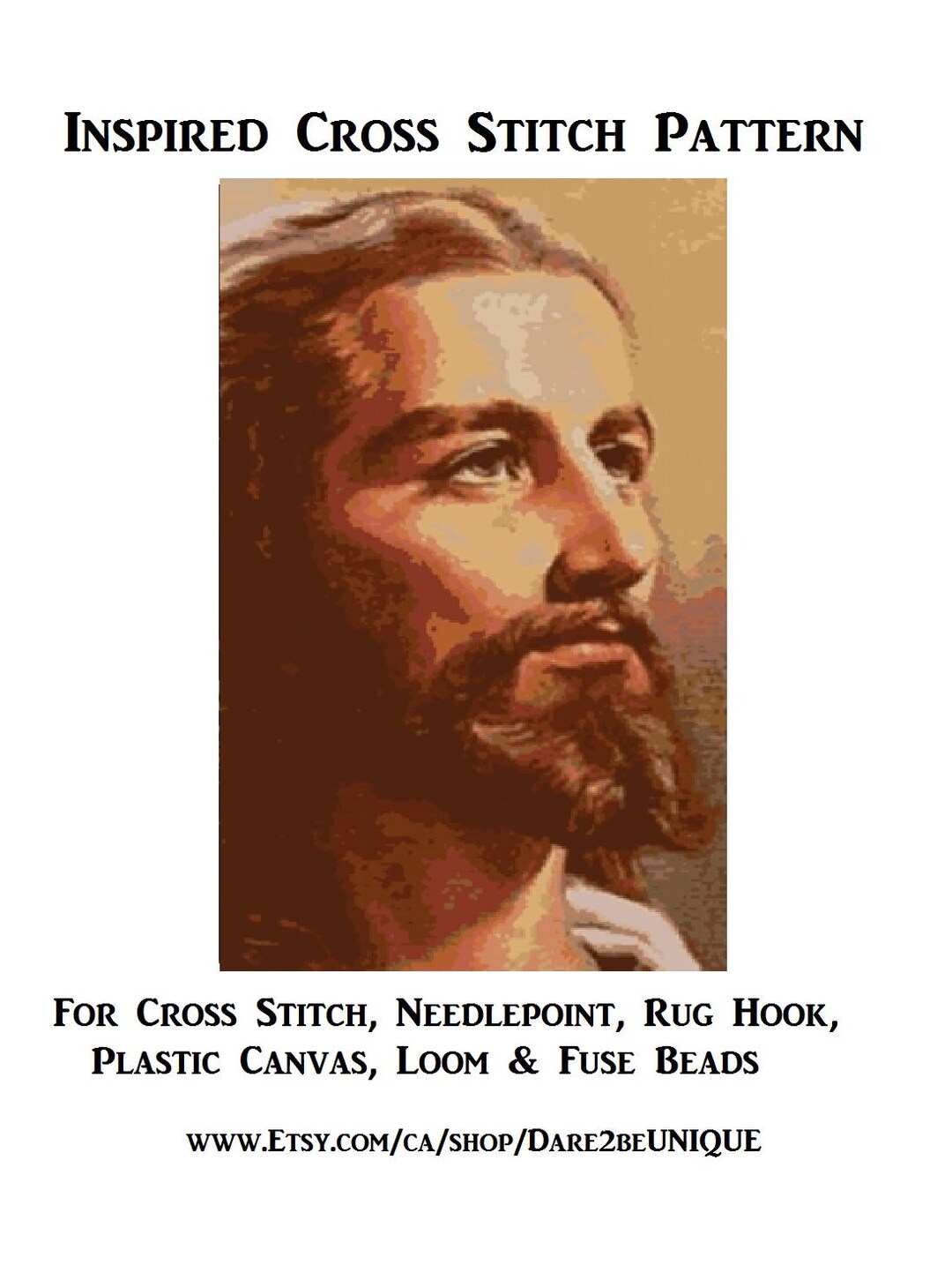 Jesus Inspired PRINTABLE Cross Stitch PATTERN Rug Hooking - Etsy
