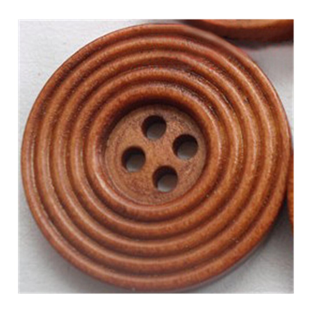 Large Wood Buttons, Big 1" Brown Carved Wooden Buttons 25mm, Wholesale ...