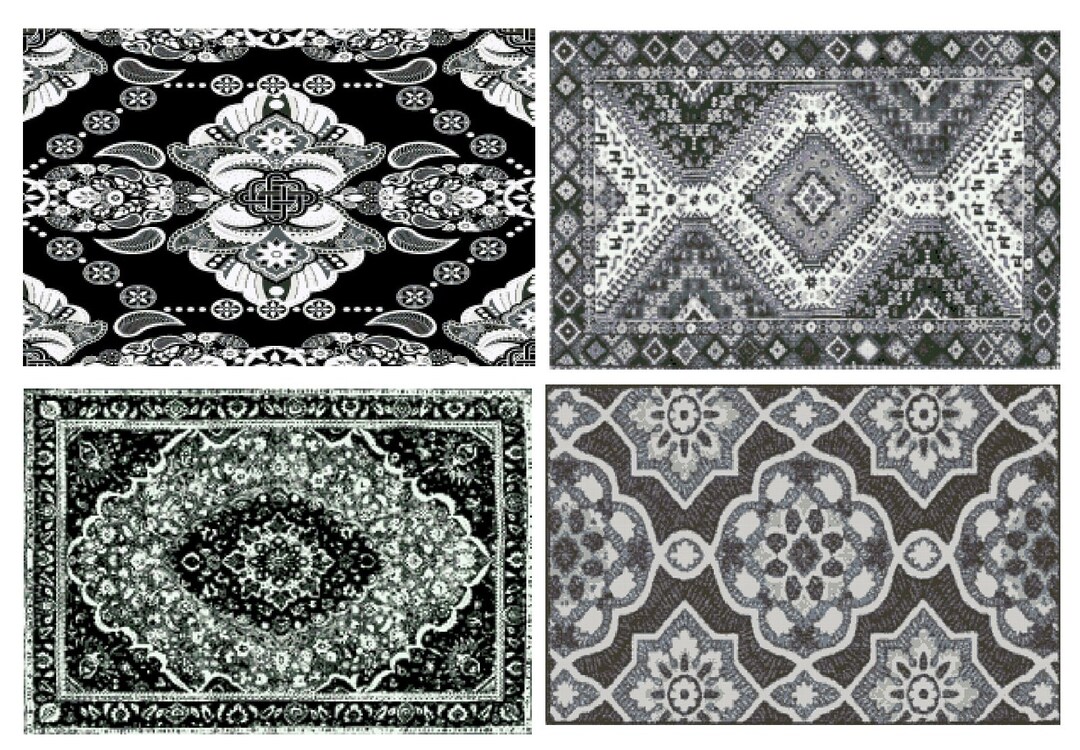 4 Antique Slate Grey Persian Rug PRINTABLE PATTERNS for Rug - Etsy