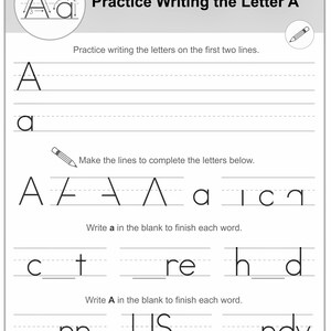 Printable Handwriting Worksheets for Homeschool, 26 Alphabet Practice ...