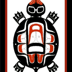 Salish Turtle PATTERN for Cross Stitch Rug Hooking Patterns - Etsy