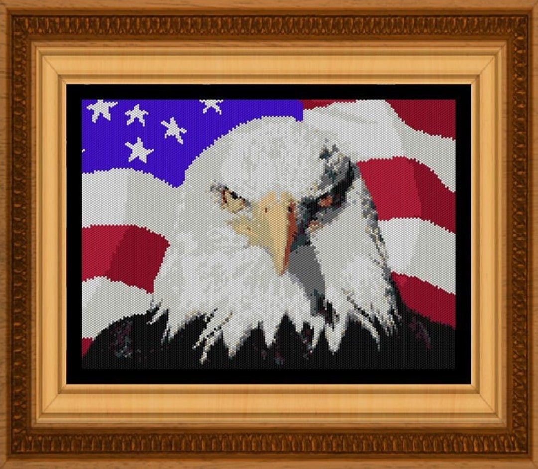 Patriotic Eagle BEADWORK Patterns-perler + Bead Loom + Peyote + Brick ...