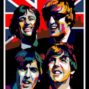 The Beatles PATTERN for Counted Cross Stitch-rug Hooking-plastic Canvas ...