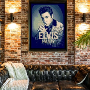 Elvis Presley PATTERN for Counted Cross Stitch-rug Hooking-plastic ...