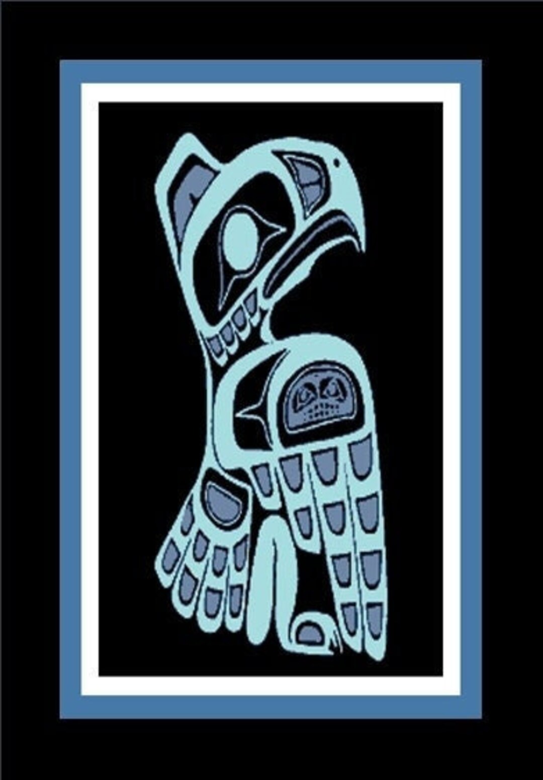 BIG Salish Raven Pattern-counted Cross Stitch-rug Hook-plastic Canvas ...