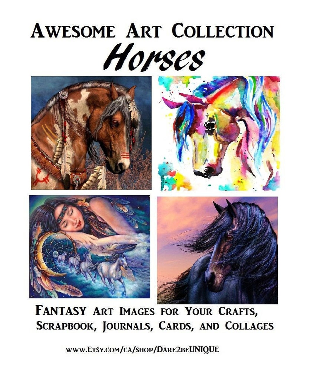 Horse COLLAGE Kit Pictures-104pcs-diy Wall Decor-scrapbooking Paper ...