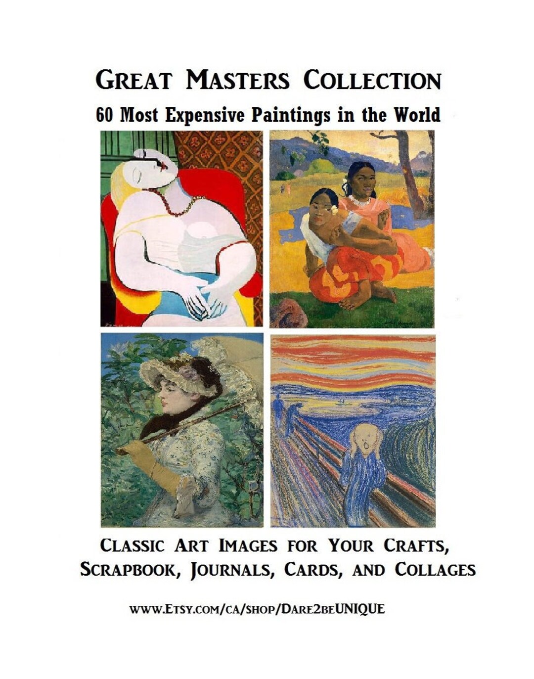 FAMOUS Art COLLAGE Kit Pictures-cezanne-picasso-munch-rubens-wall Decor ...