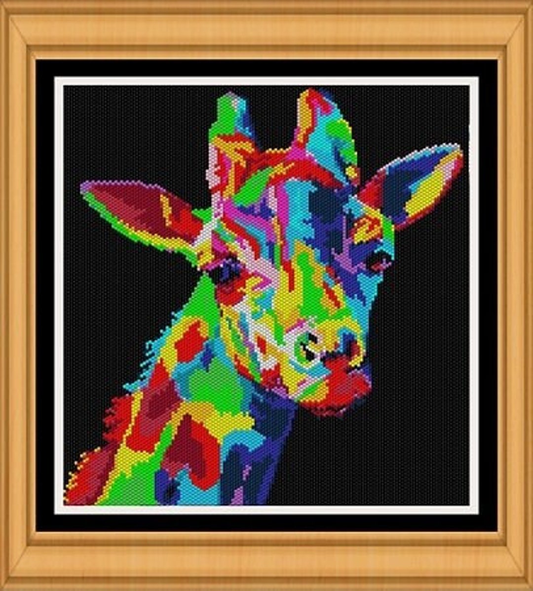 Rainbow Giraffe Tapestry BEADWORK PATTERN, Perler Bead Loom Peyote ...