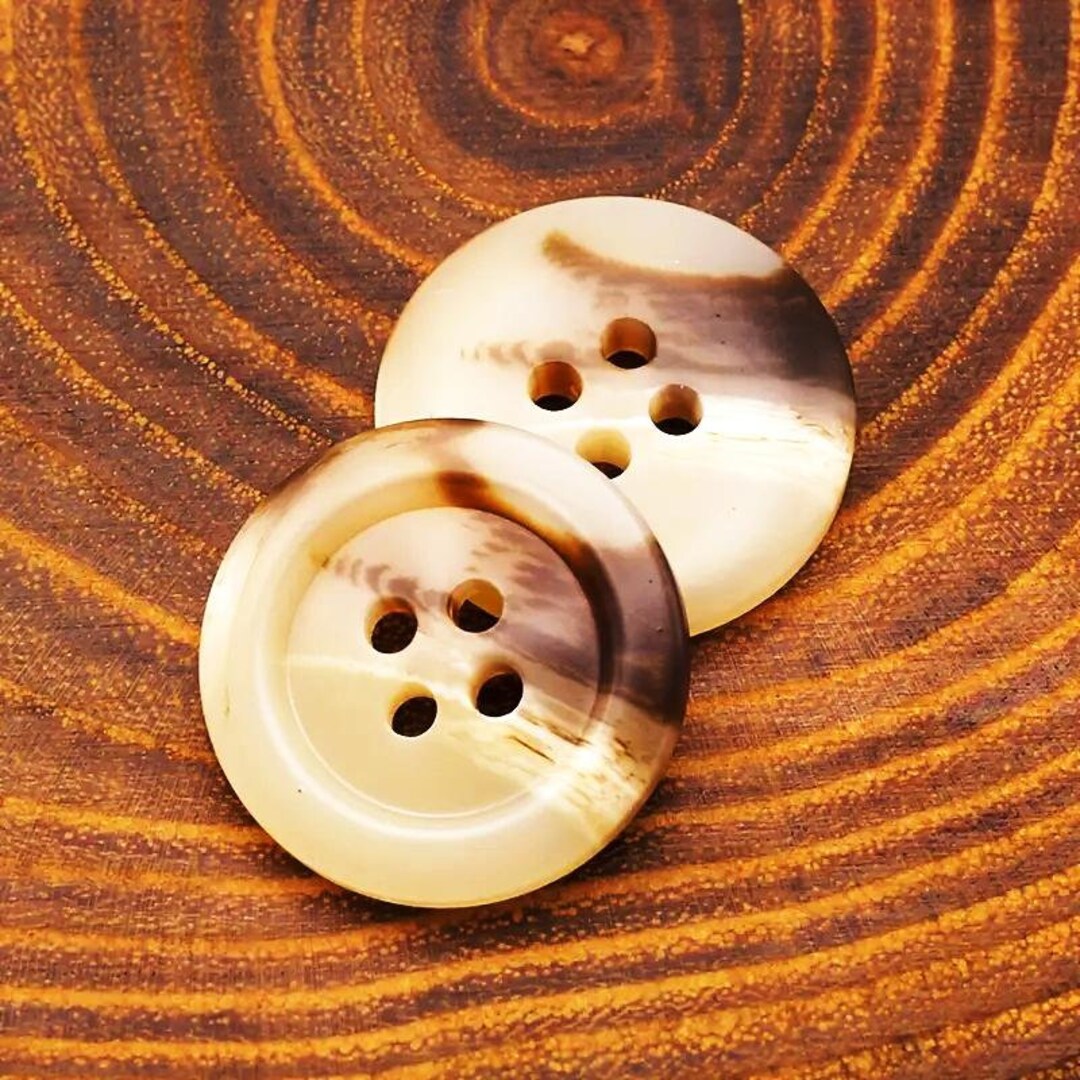5 Tortoise Shell Buttons-vintage 25mm Brown Resin Butt0ns-sewing Knit ...