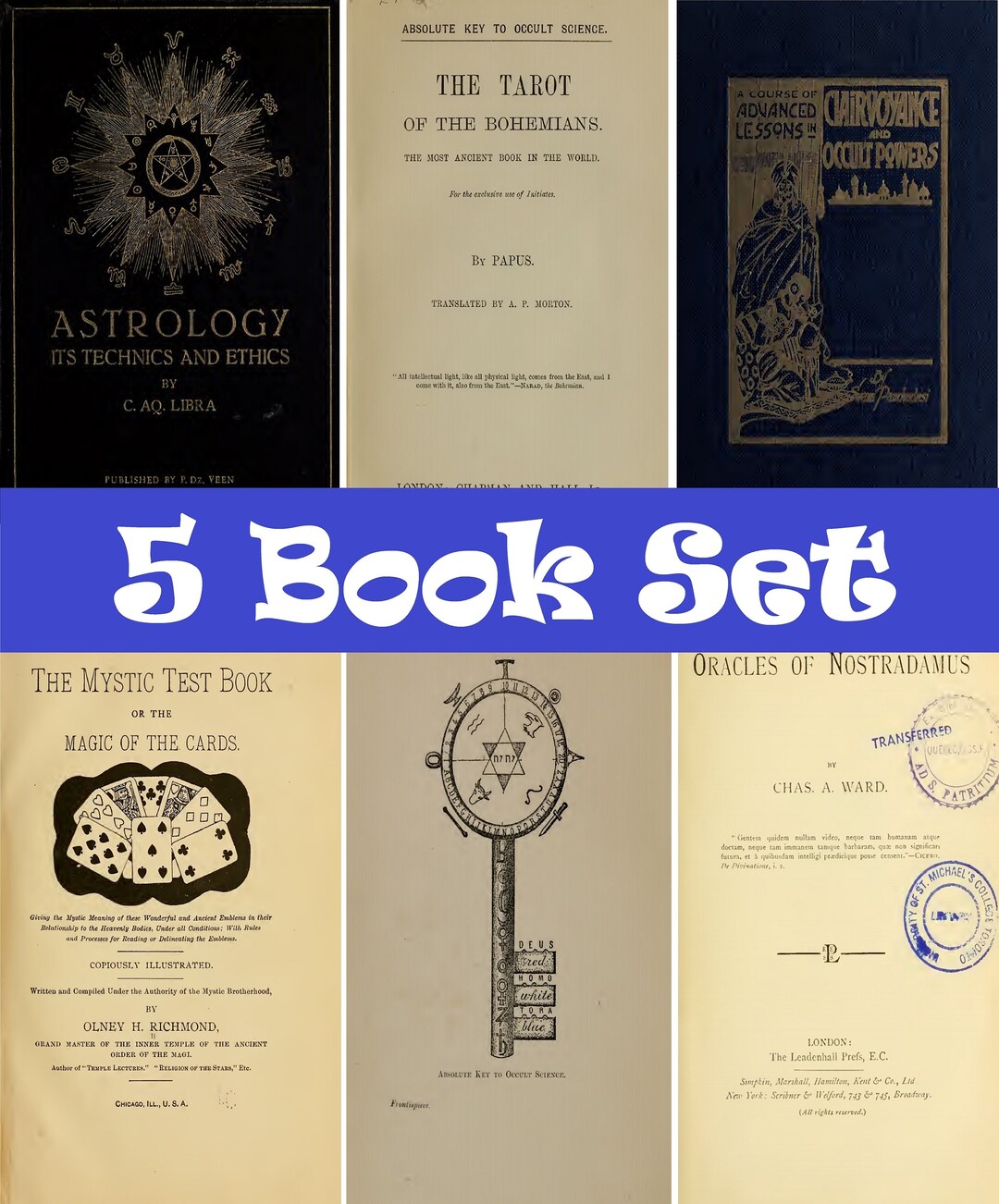 DIVINATION-5 B00K Set-1892 Rare Tome Old Knowledge-new Age Occult ...