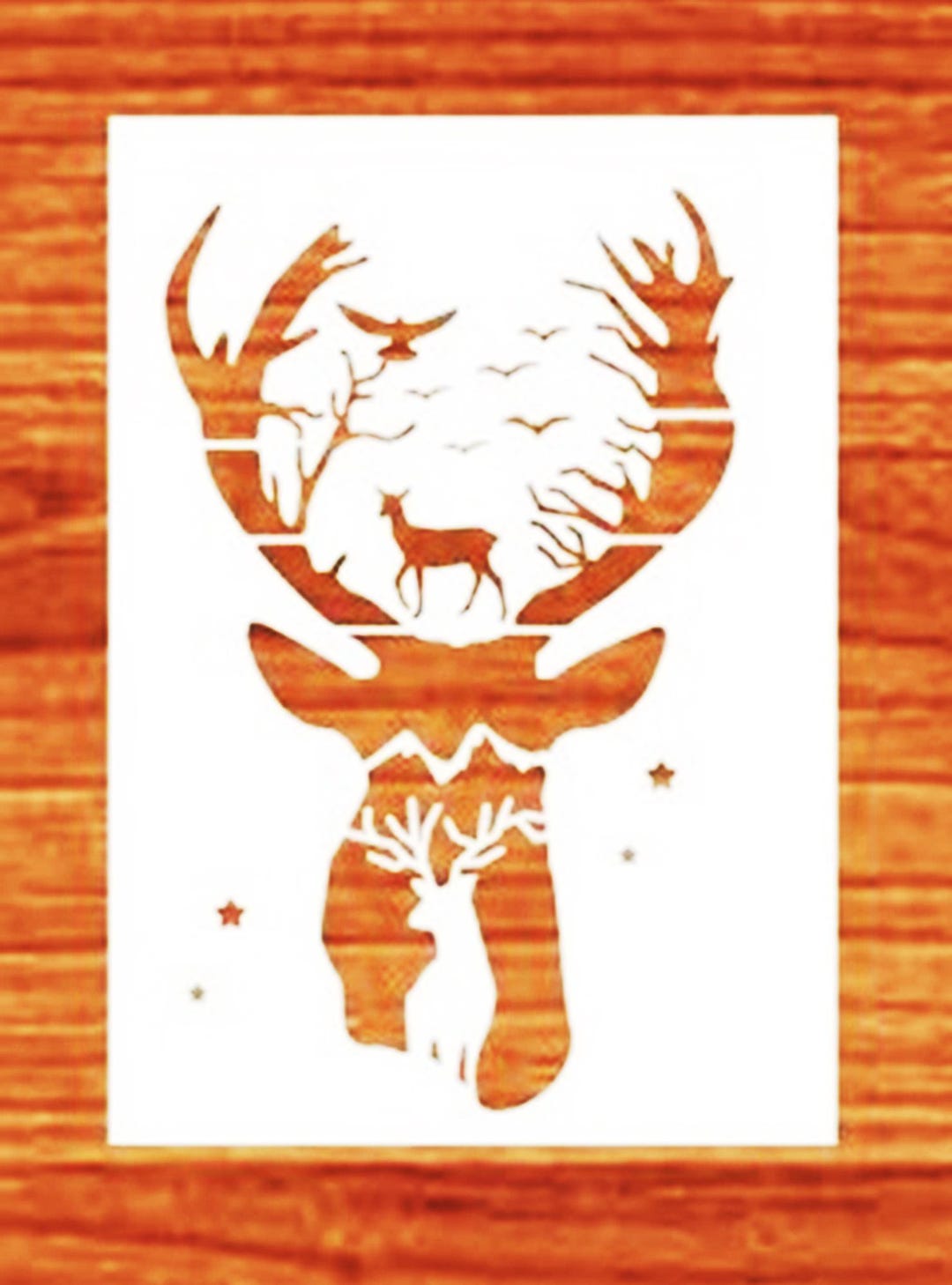 BIG 12 Deer Hunting Stencils-diy Art Decor-painting & Drawing 0n Walls ...