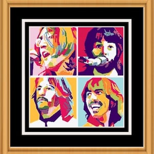 The Beatles PATTERN for Cross Stitch-rug Hooking-plastic Canvas ...