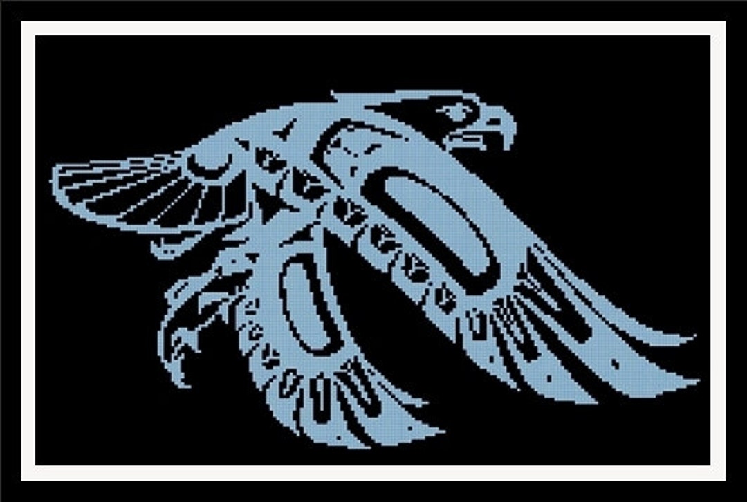 Salish Eagle PATTERN for Cross Stitch-rug Hook-plastic Canvas-needlepoint Tapestry-graphgans ...