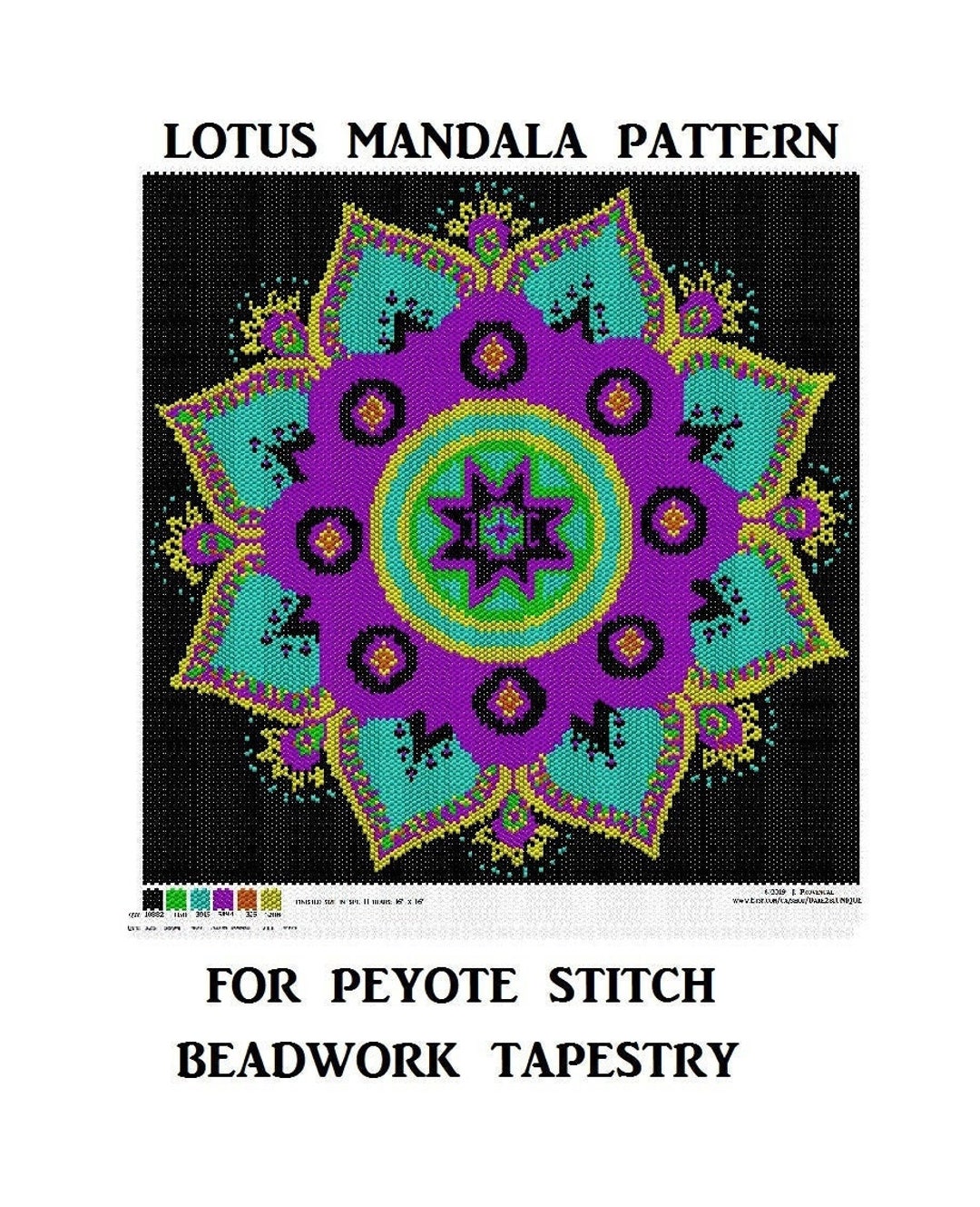 Lotus Mandala BEADWORK Pattern-perler + Bead Loom + Peyote + Brick ...