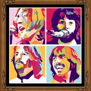 The Beatles PATTERN for Cross Stitch-rug Hooking-plastic Canvas ...