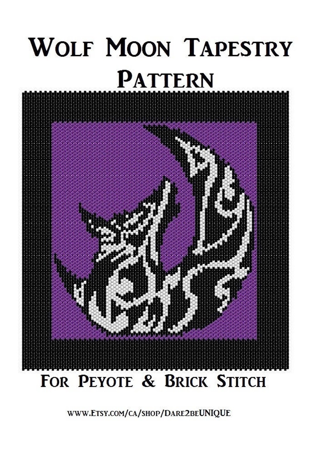 Wolf Moon BEADWORK PATTERNS, Perler Bead Loom Peyote Brick Stitch ...