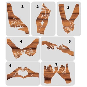 12 Holding Hands Stencils-diy Painting-drawing-embroidery-scrapbooking ...