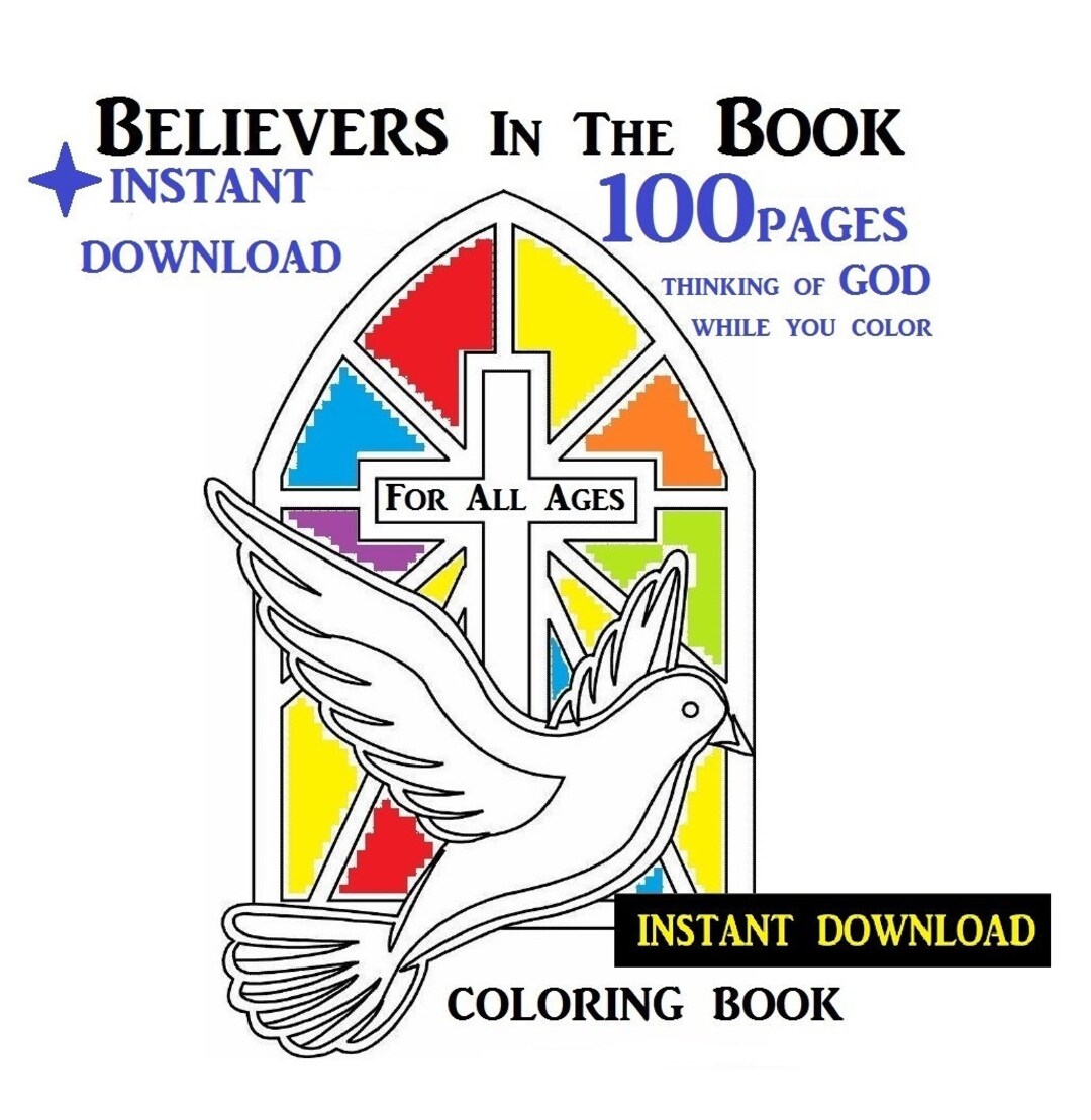 Christian Coloring BOOK, 100 Page Digital Pdf Colouring B00k-jesus ...