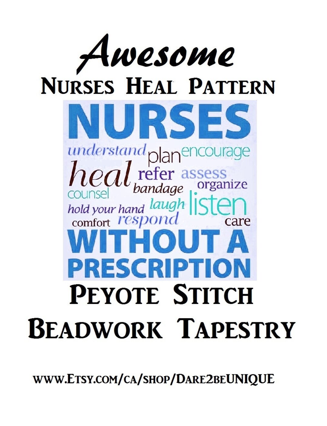 Nurses Heal BEADWORK Pattern-perler-bead Loom-peyote-brick Stitch ...
