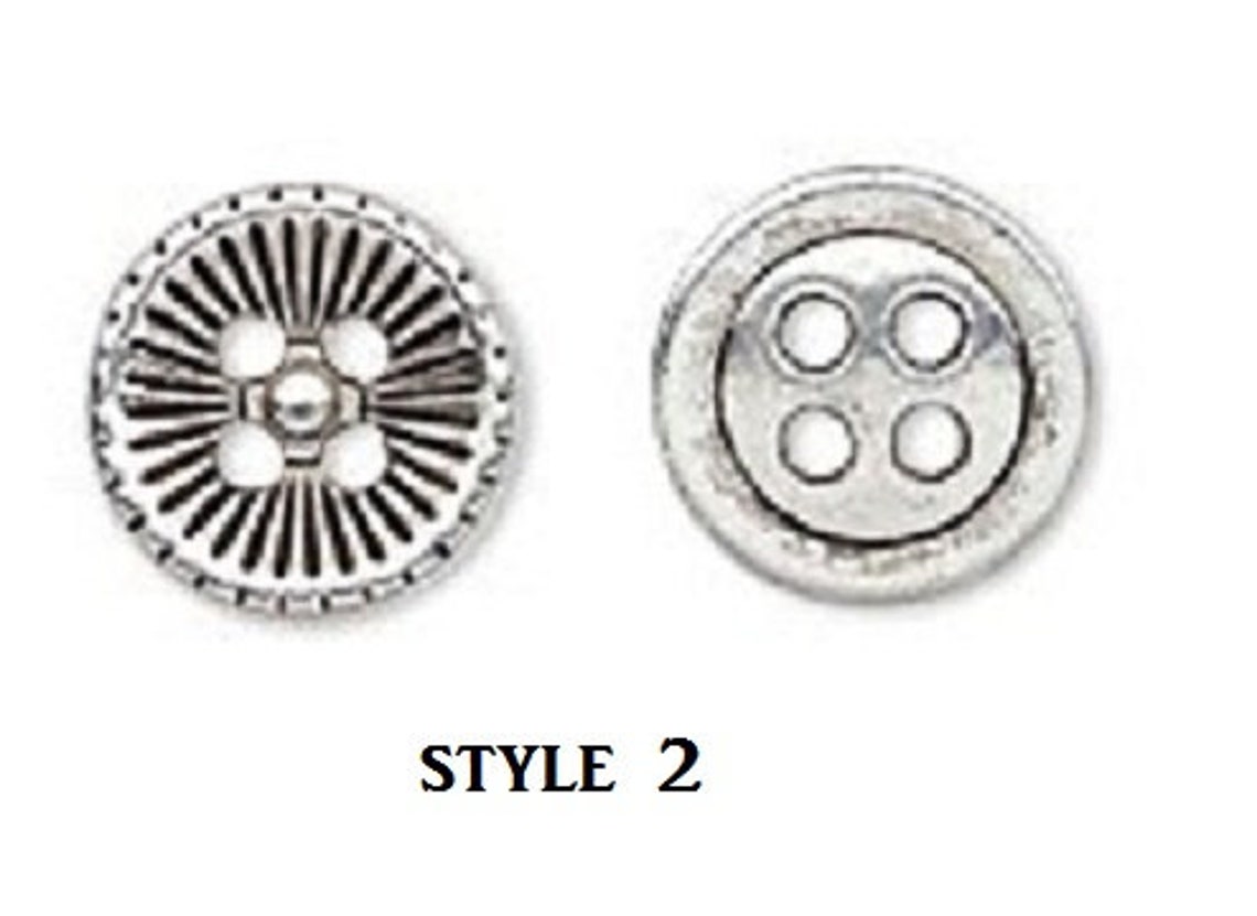 10 Small Metal Buttons Silver 12mm Buttons Wholesale Sewing | Etsy