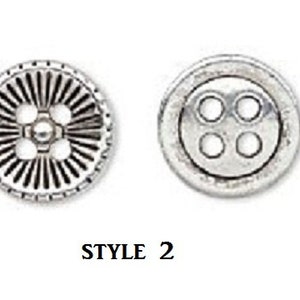10 Small Metal Buttons-silver 12mm Buttons-wholesale - Etsy