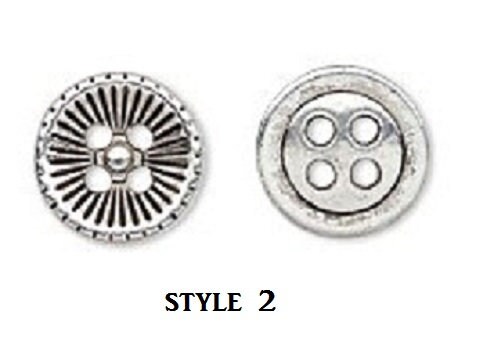 10 Small Metal Buttons Silver 12mm Buttons Wholesale Sewing | Etsy