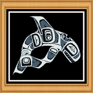 Salish Whale PATTERN for Counted Cross Stitch-rug Hooking-crochet ...