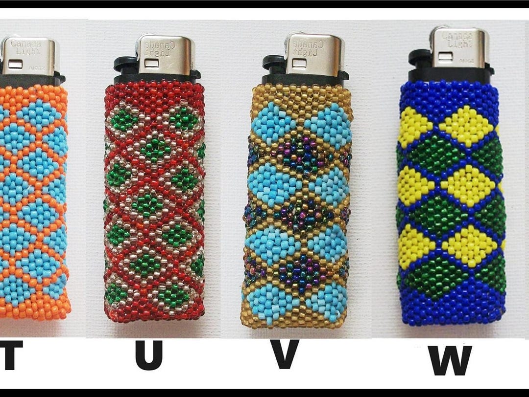 Beaded Lighter Cover, Native American Beadwork Lighters, Hippie Boho ...