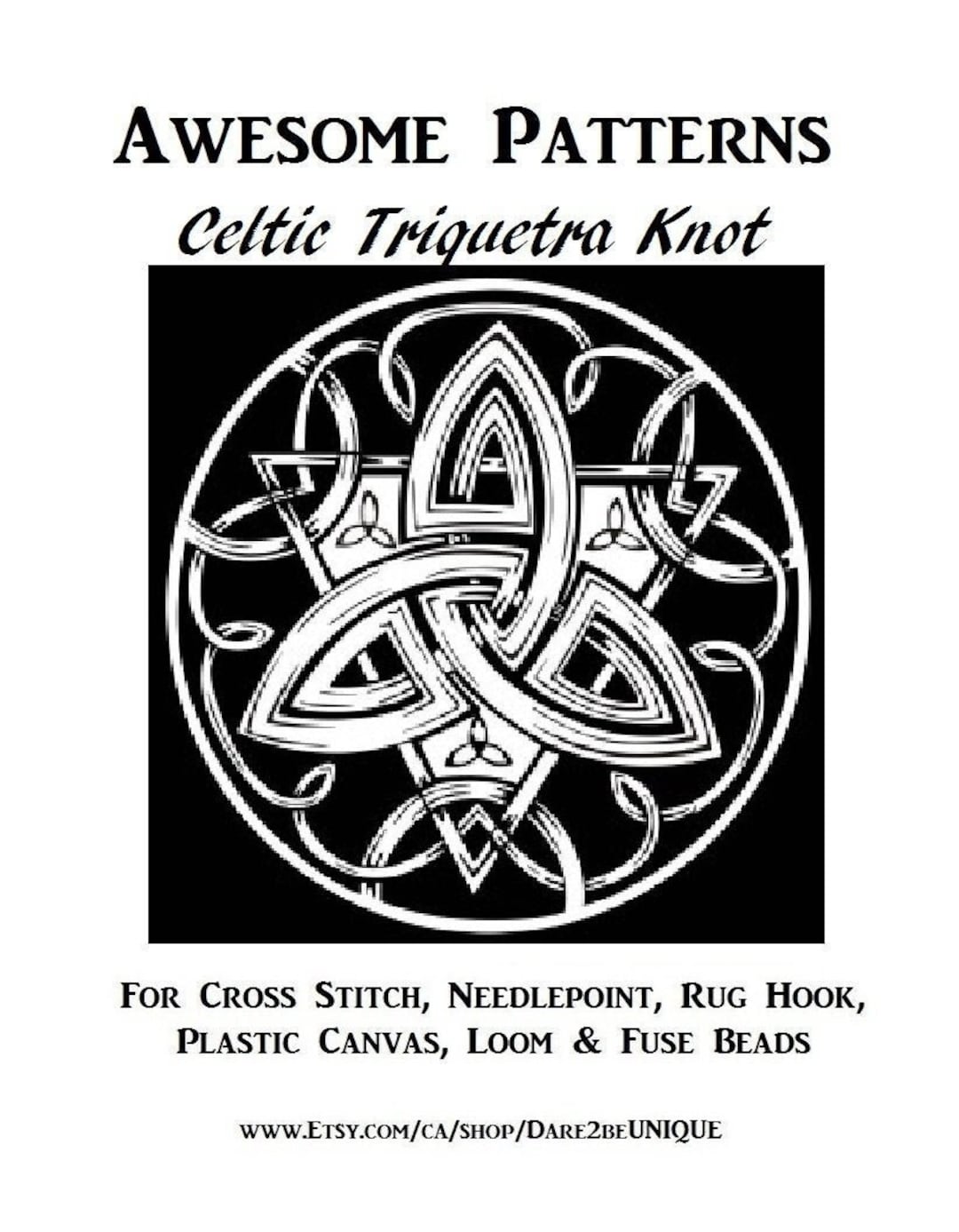 Celtic Triquetra Pattern-counted Cross Stitch-rug Hooking-plastic ...