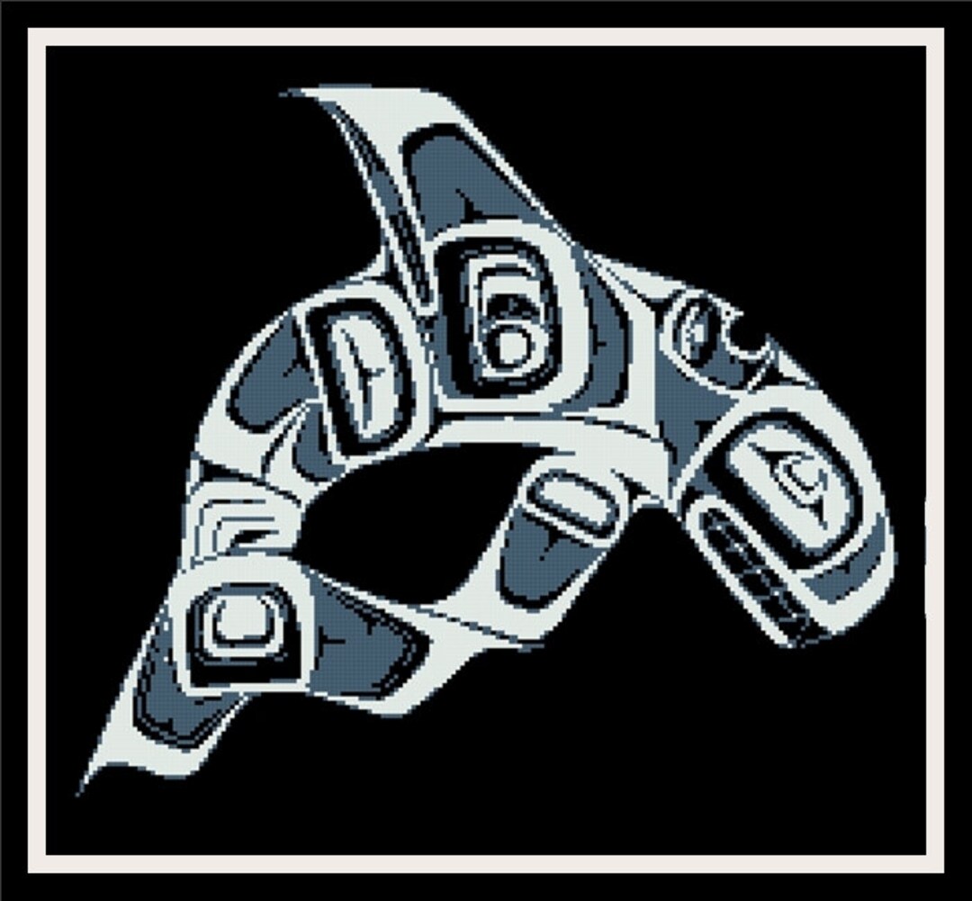 Salish Whale PATTERN for Counted Cross Stitch-rug Hooking-crochet ...