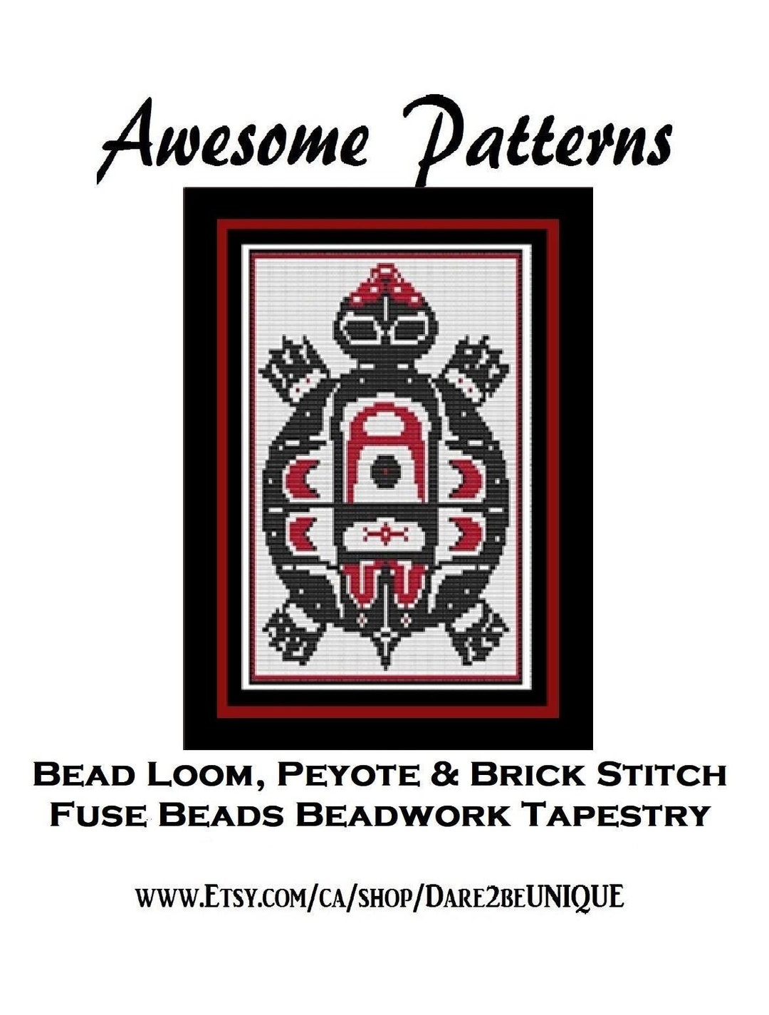 Salish Turtle BEADWORK Patterns-perler + Bead Loom + Brick + Peyote ...