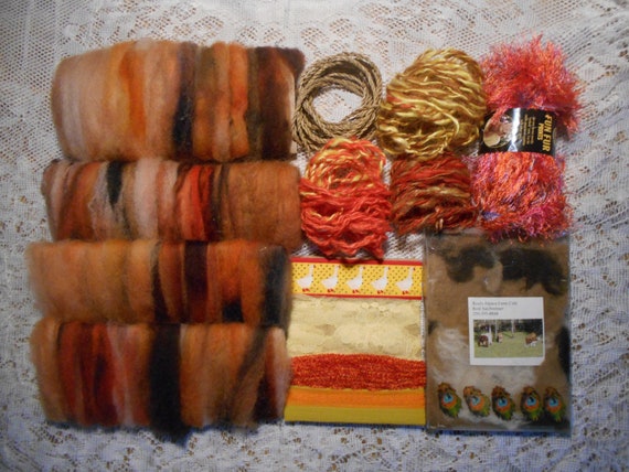 Orange Alpaca Fiber Dyed Materials Roving etna.com.pe