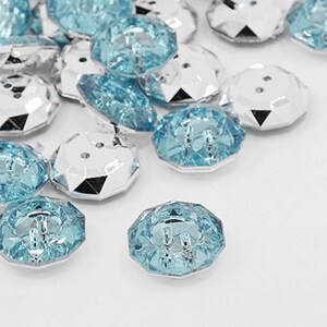 4 BIG Blue Rhinestone Buttons-25mm Acrylic Jewel Button-sewing - Etsy