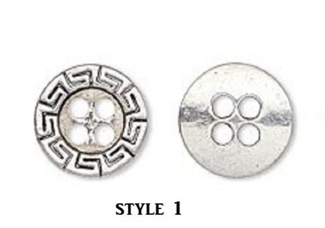 10 Small Metal Buttons-silver 12mm Buttons-wholesale - Etsy