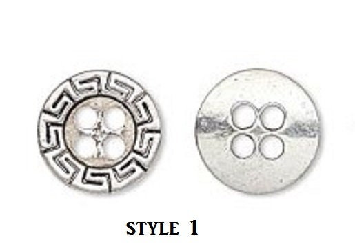10 Small Metal Buttons Silver 12mm Buttons Wholesale Sewing - Etsy