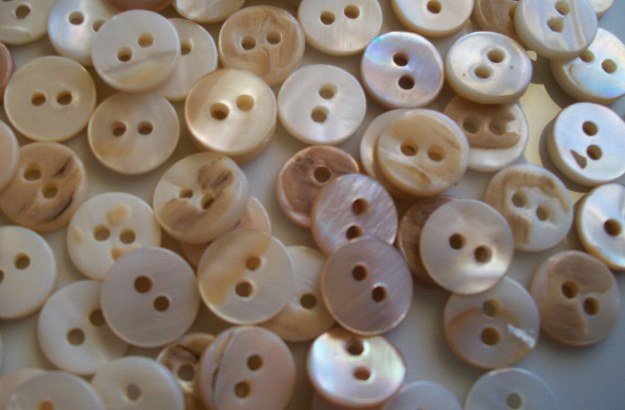 12 Mother of Pearl Shell Buttons 11mm Small Seashell Buttons | Etsy