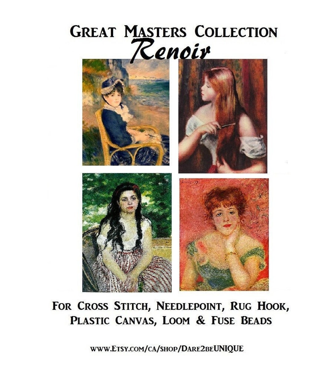 4 Renoir PATTERNS for Cross Stitch-plastic Canvas-needlepoint Tapestry ...