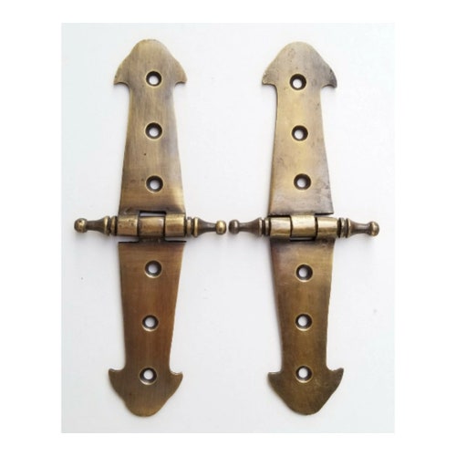 Pair Brass Rustic Hinges Antique Vintage Style Door Trunk Box - Etsy