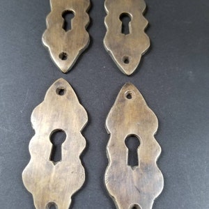 4 X Vintage Antique Brass Escutcheons,key Hole Covers,doors,locks ...