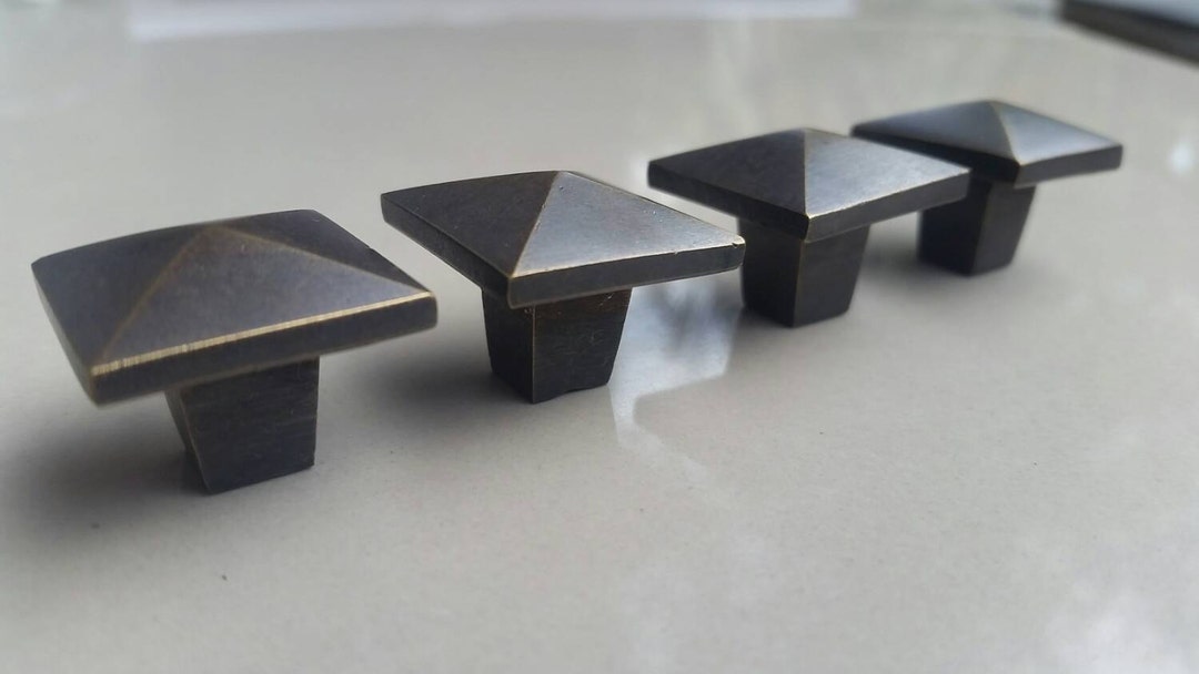 4 X Stickley Mission Style Solid Brass Drawer Knobs Handles Pulls ...