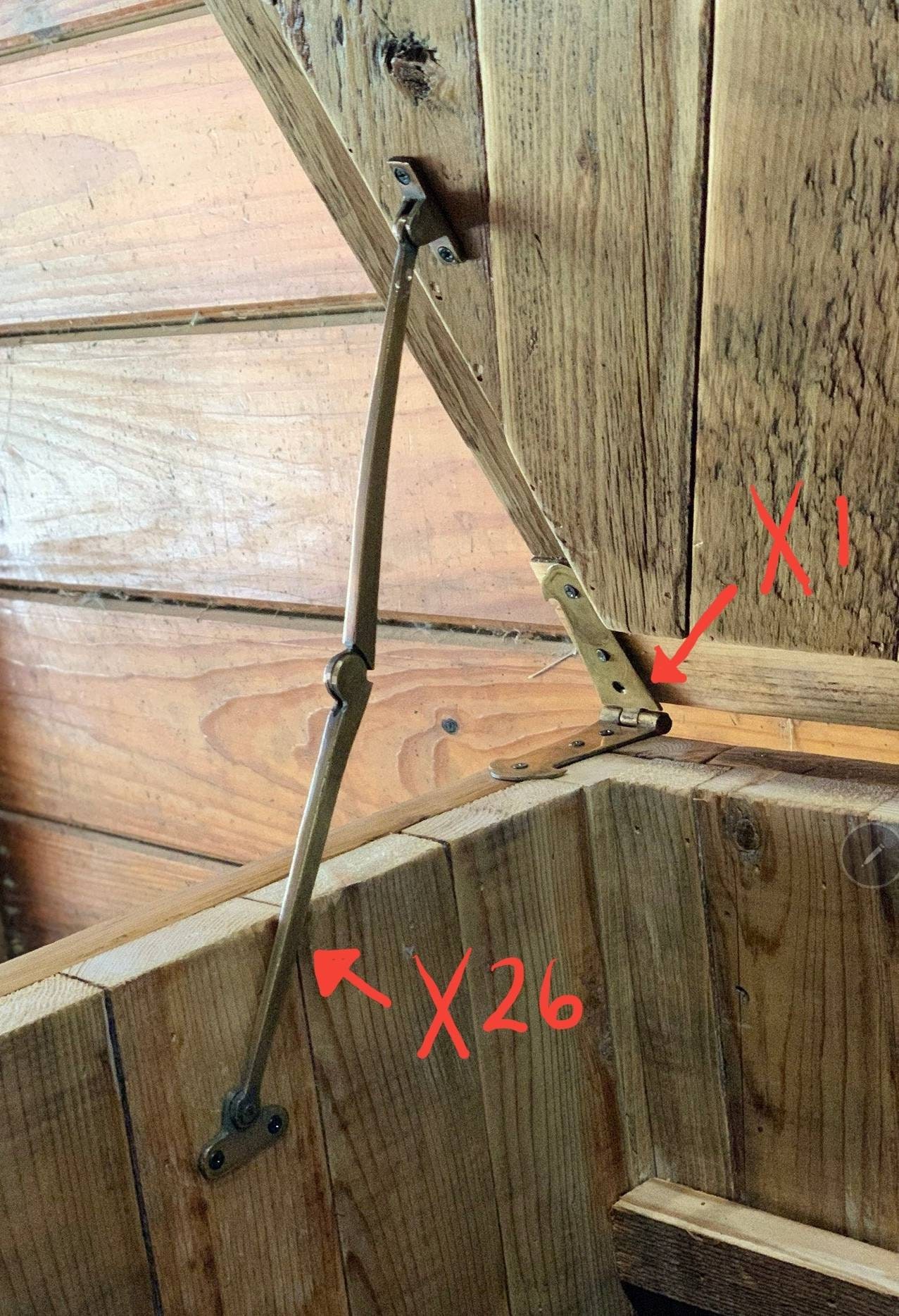 Antique Style Brass Rat Tail Hinges, Rustic Trunk/box Hardware, 6 ...